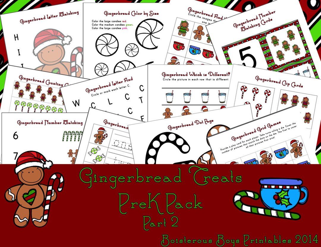 Christmas Gingerbread Treats Prek Printable Thematic Learning Pack ...
