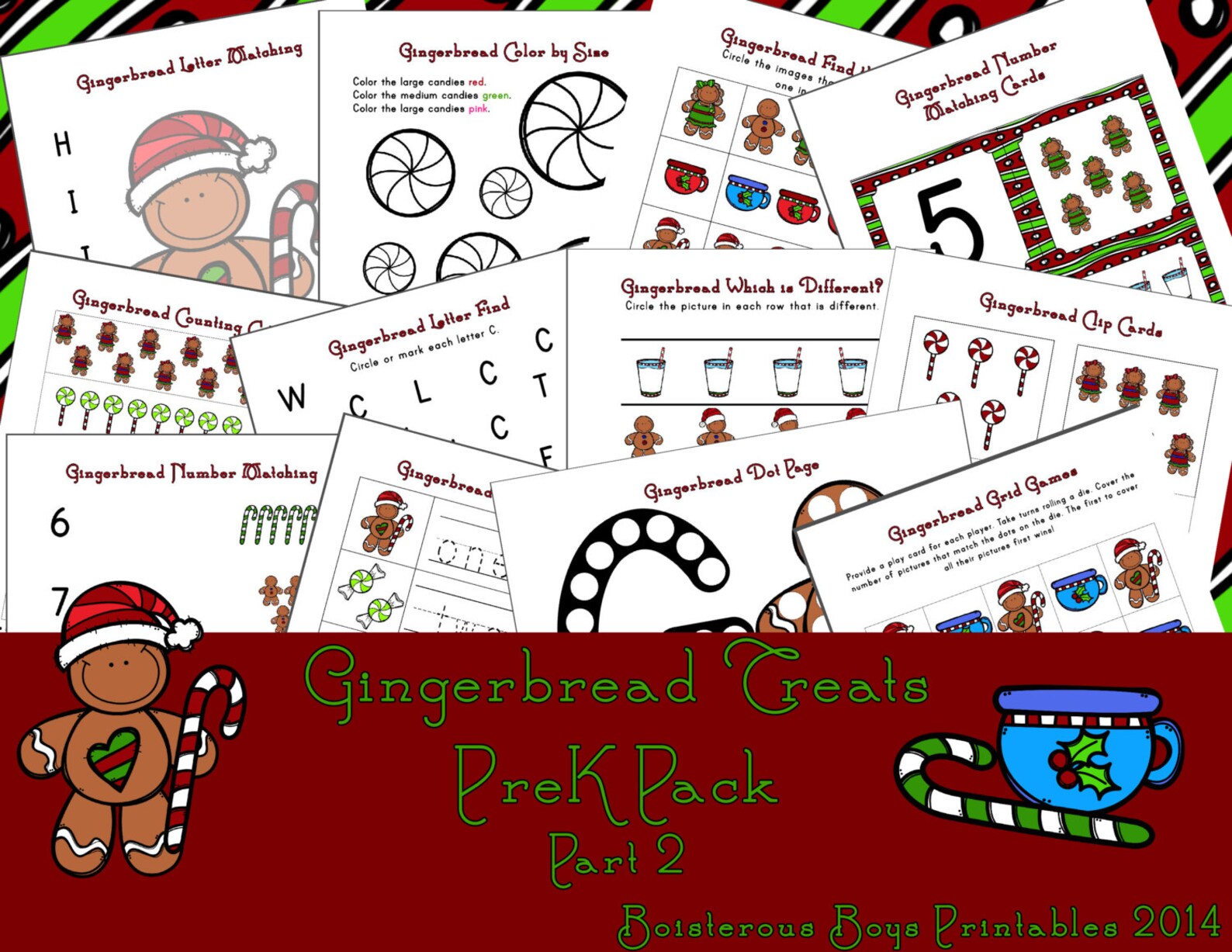 Christmas Gingerbread Treats Prek Printable Thematic Learning Pack ...