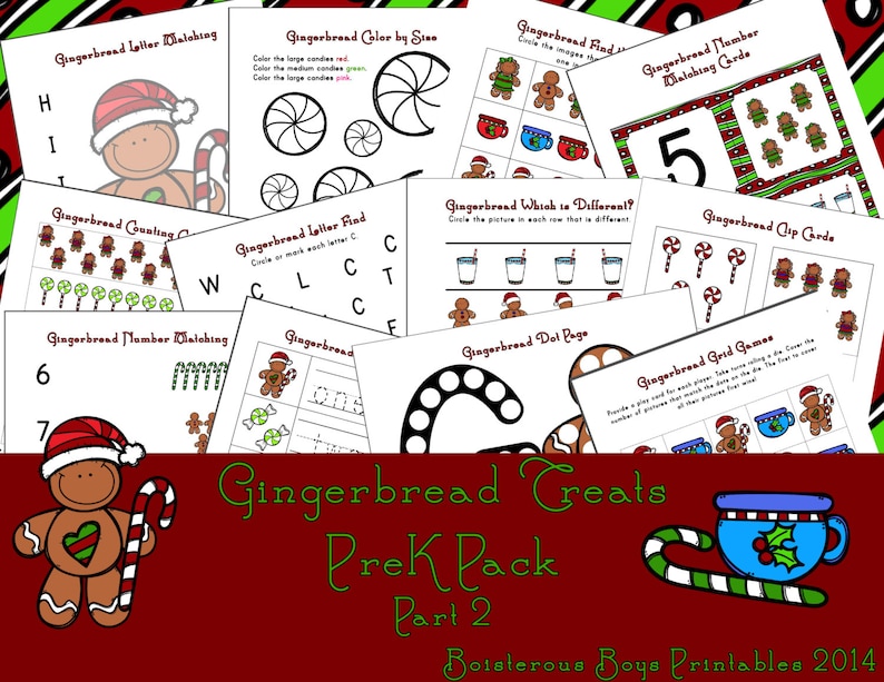 Christmas Gingerbread Treats Prek Printable Thematic Learning Pack ...