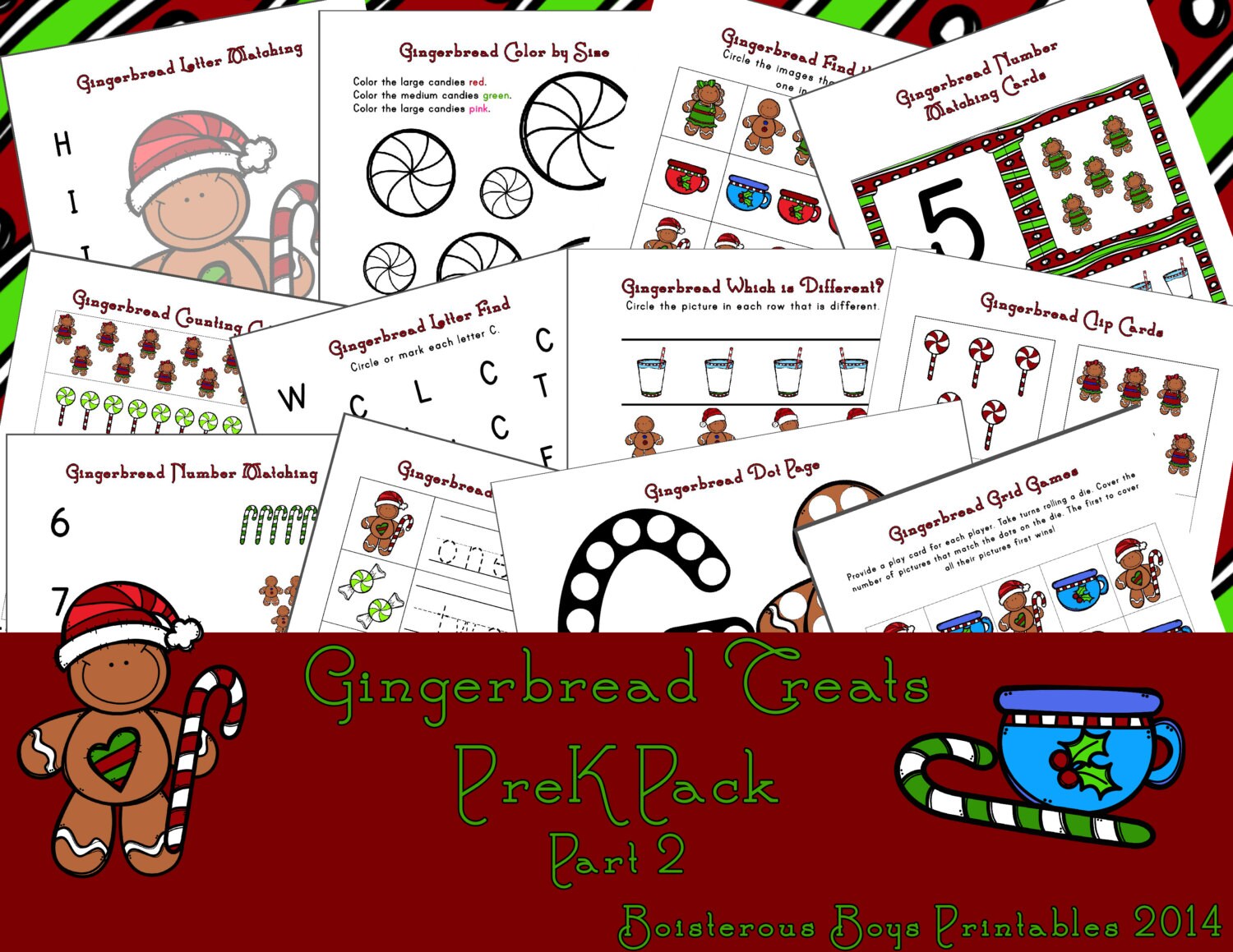 Christmas Gingerbread Treats Prek Printable Thematic Learning Pack ...