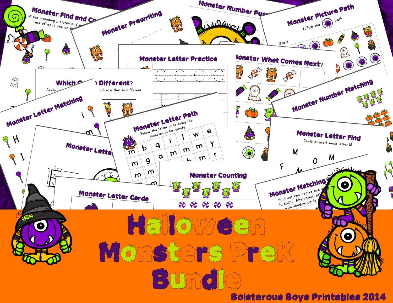 Halloween Monsters Prek Printable Thematic Learning Pack Part - Etsy