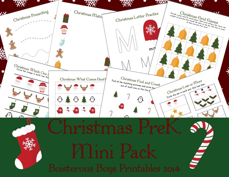 Christmas Prek Mini Printable Thematic Learning Pack - Etsy