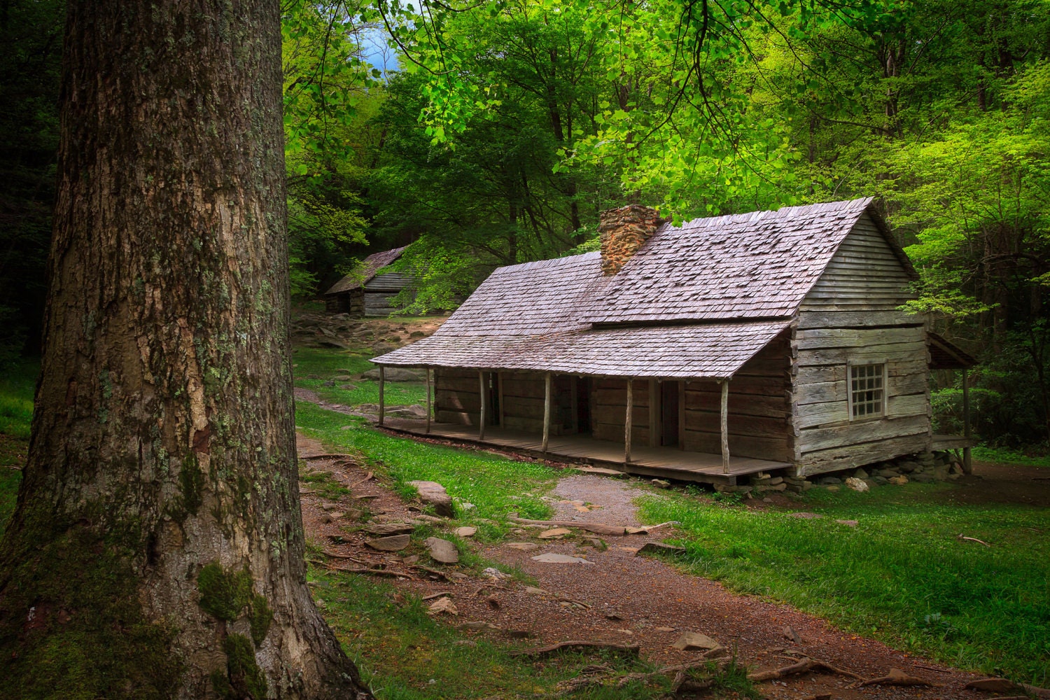 Rustic Cabin in Smoky Mountains National Park, Appalachian Mountain ...