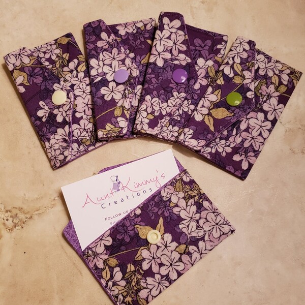 Purple Leather Business Card Case - Etsy
