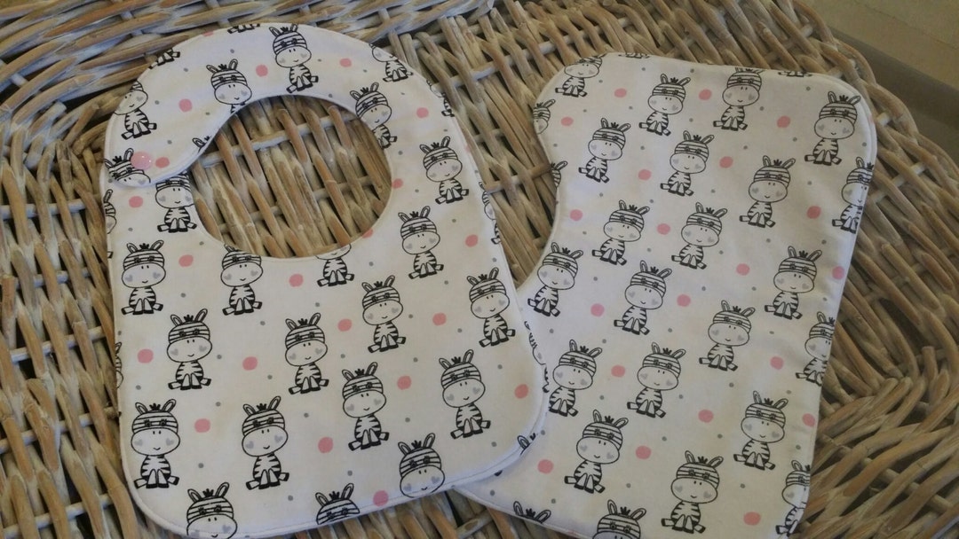 Baby Bib-Baby Zebra Bib & Burp Pad Set - Etsy.de