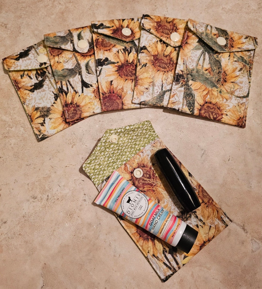 Purse Pouches-yellow Sunflowers (does Not Include Hand Cream or ...