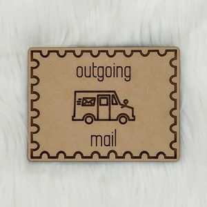 Outgoing Mail Pickup Magnet - Horizontal - Wood or Acrylic - Mailbox ...