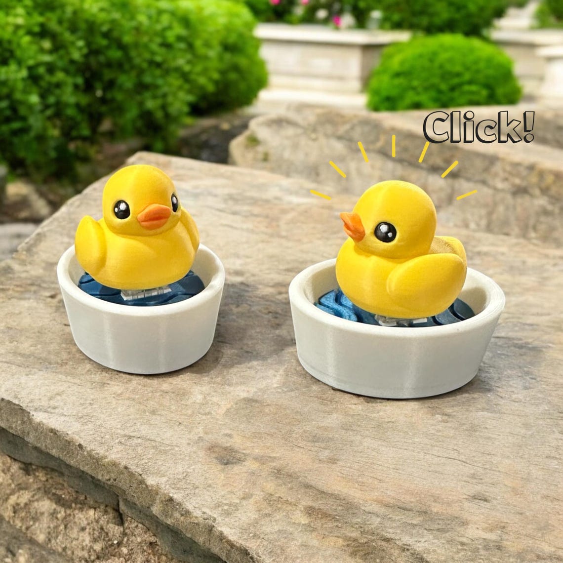 Fidget Clicker Duck 3D Printed Swimming in Bath Keyboard Click Sound ...