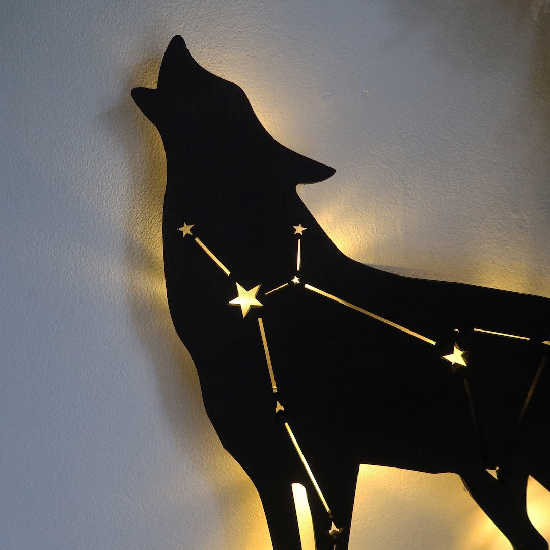 Coppermoon Lupus Constellation Light up Wolf-astronomy, Wall Sconce ...