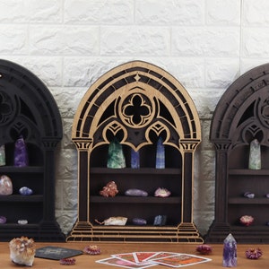 Coppermoon Gothic Cabinet Crystal Shelf- Goth Decor, Altar Shelf ...