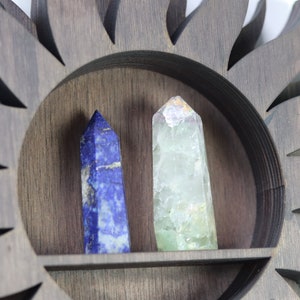 Coppermoon Wooden Dreamy Sun and Moon Crystal Shelf- Sun Decor, Moon ...