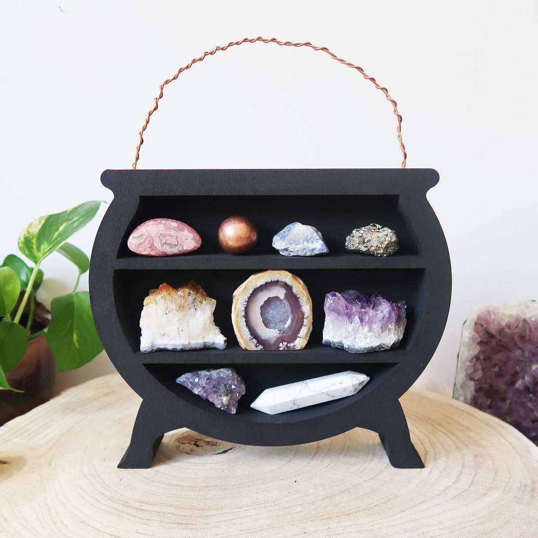Coppermoon Cauldron Crystal Shelf Crystal Display Shelf - Etsy UK