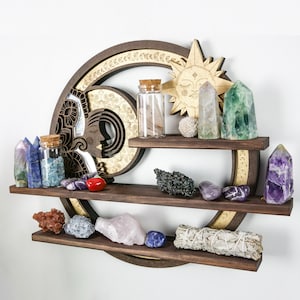 Coppermoon Sun and Moon Altar Shelf - Magic Altar, Spiritual Altar ...