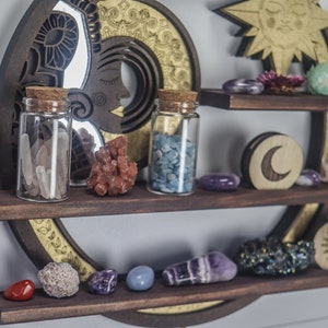 Coppermoon Sun and Moon Altar Shelf - Magic Altar, Spiritual Altar ...