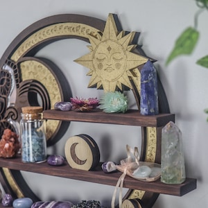 Coppermoon Sun and Moon Altar Shelf - Magic Altar, Spiritual Altar ...
