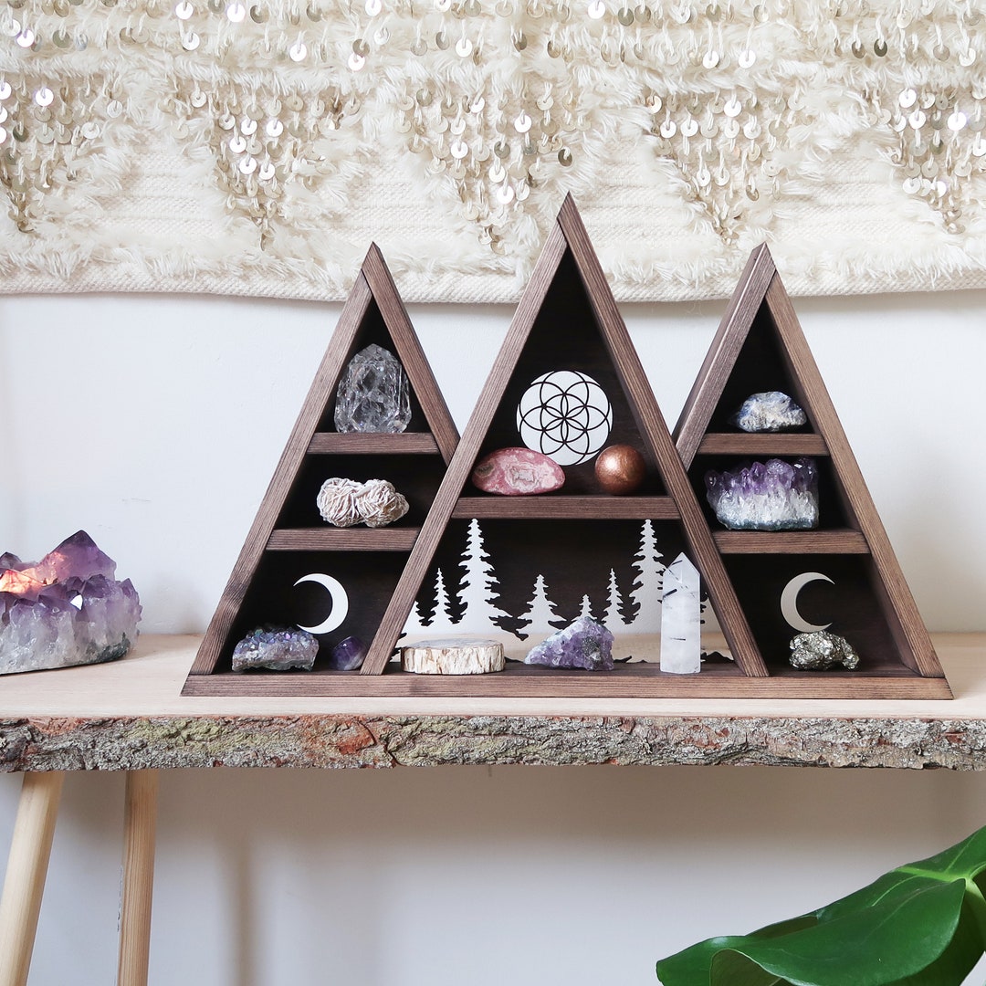 Coppermoon Mountain Crystal Shelf, Geometric Shelf, Triangle Shelf - Etsy