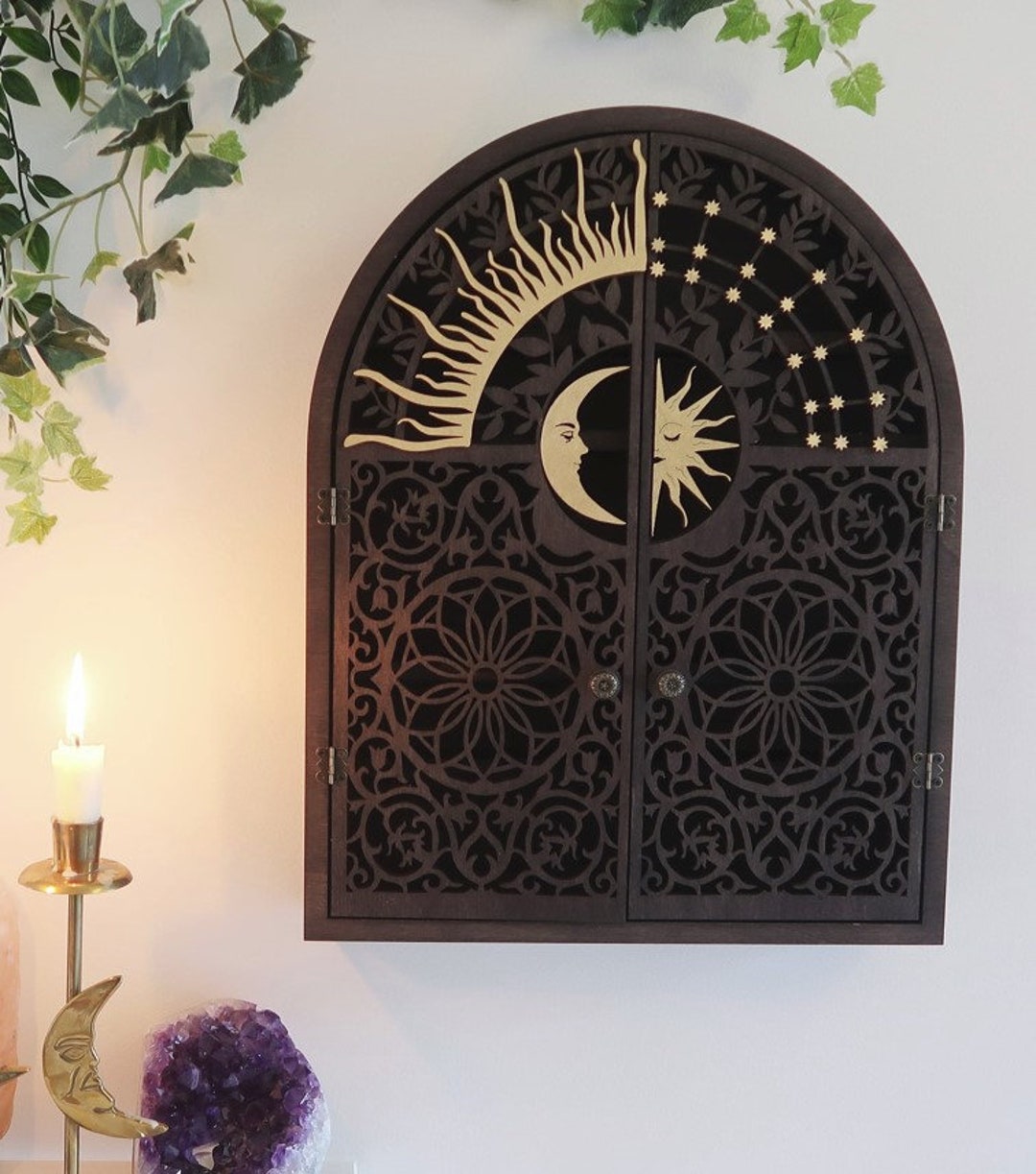 Coppermoon Gothic Decor Celestial Arch Cabinet-gothic Furniture, Gothic ...