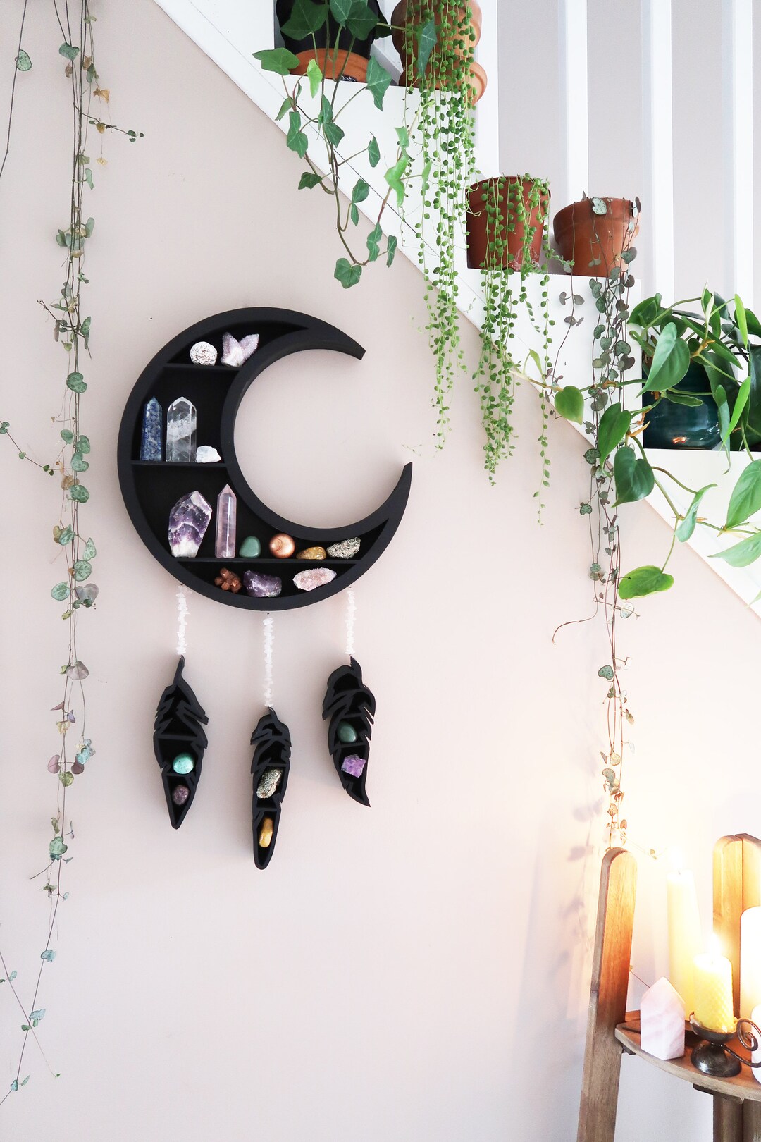 Coppermoon Dreamcatcher Moon Shelf, Moon Phase Shelf, Moon Phase ...