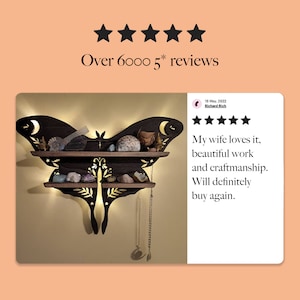 Luna Moth Shelf, Luna Moth Lamp, Luna Moth, Wooden Crystal Shelf, Luna ...