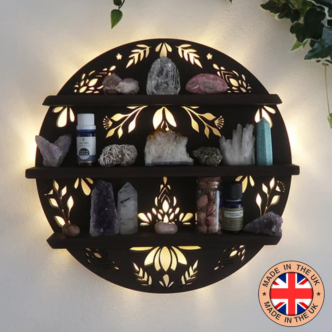 Coppermoon Black Moon Shelf Lamp, Moon Light up Shelf, Moon Crystal ...