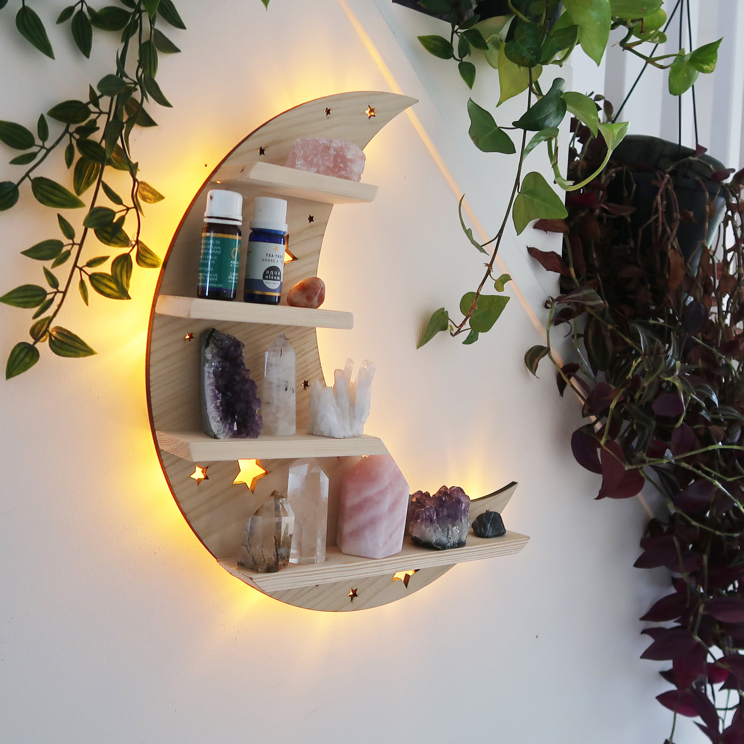 Moon Shelf Battery Crescent Moon Shelf Moon Shelves Moon | Etsy UK