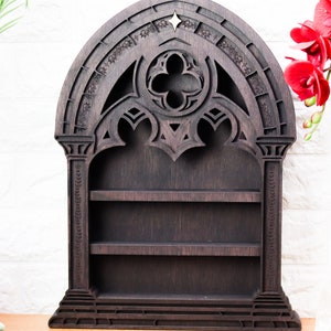 Coppermoon Gothic Cabinet Crystal Shelf- Goth Decor, Altar Shelf ...