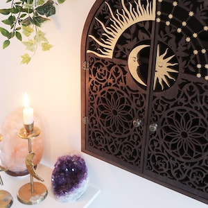 Coppermoon Celestial Arch Crystal Shelf, Crystal Cabinet, Crystal ...