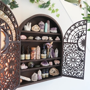 Coppermoon Curio Celestial Arch Cabinet- Gothic Furniture, Curio Shelf ...