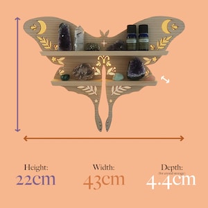 Coppermoon Light Luna Moth Shelf, Luna Moth Lamp, Luna Moth, Wooden ...
