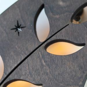 Coppermoon Botanical Crescent Moon Lamp Wall Light - Dark Wood Lamp ...