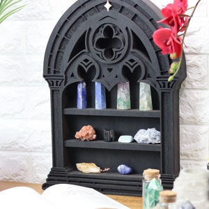 Coppermoon Gothic Arch Crystal Shelf- Altar Shelf, Tarot Altar, Wiccan ...