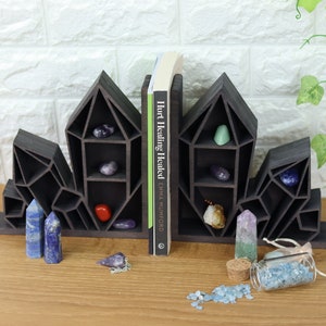 Coppermoon Crystal Cluster Bookends-book Lover Gift, Book Shelf, Book ...
