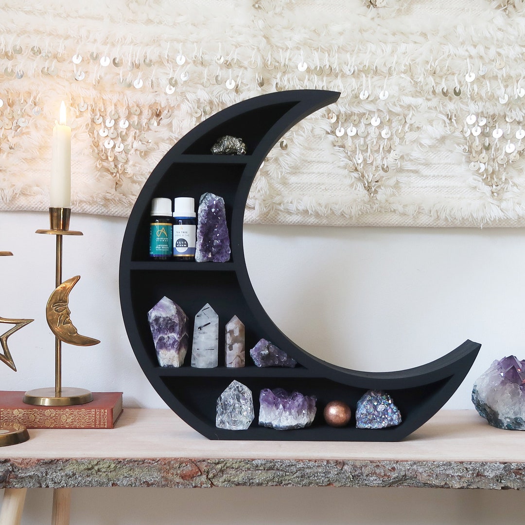 Coppermoon Black Moon Shelf, Moon Phase Shelves, Moon Shelves, Crystal ...