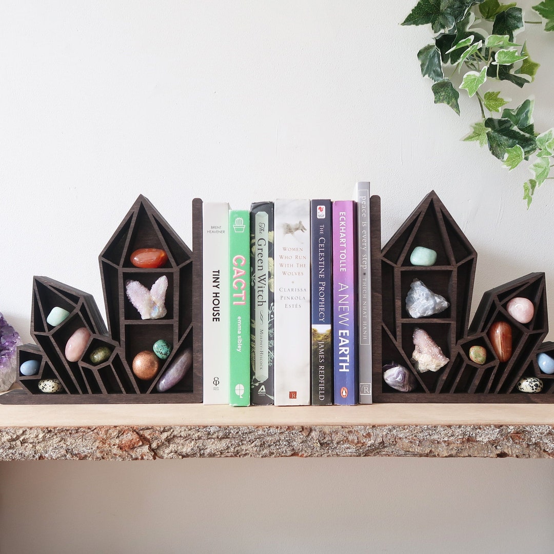Coppermoon Crystal Cluster Bookends-book Lover Gift, Book Shelf, Book ...