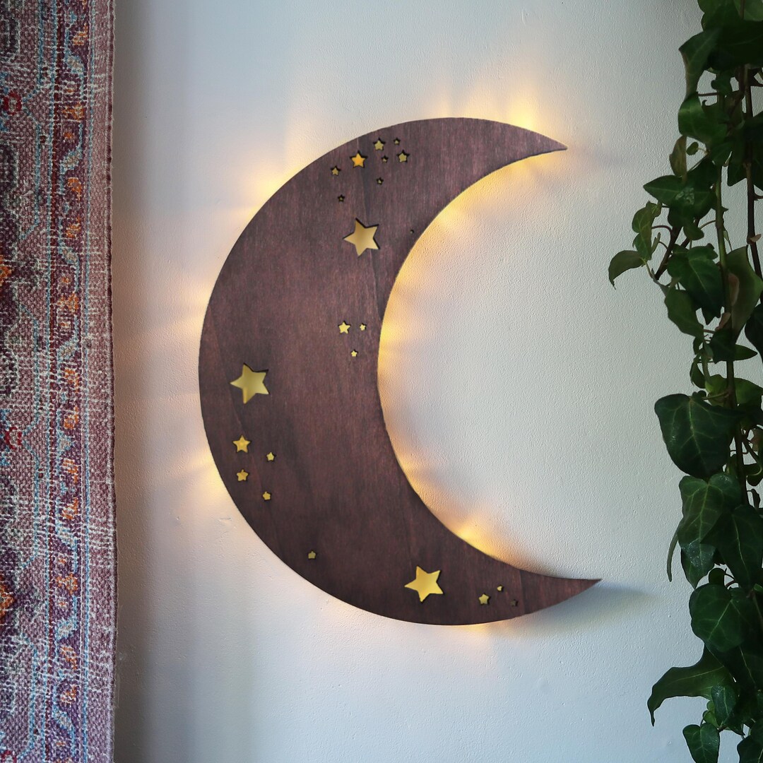 Coppermoon Crescent Moon Wall Lamp - Etsy