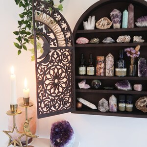 Coppermoon Curio Celestial Arch Cabinet- Gothic Furniture, Curio Shelf ...