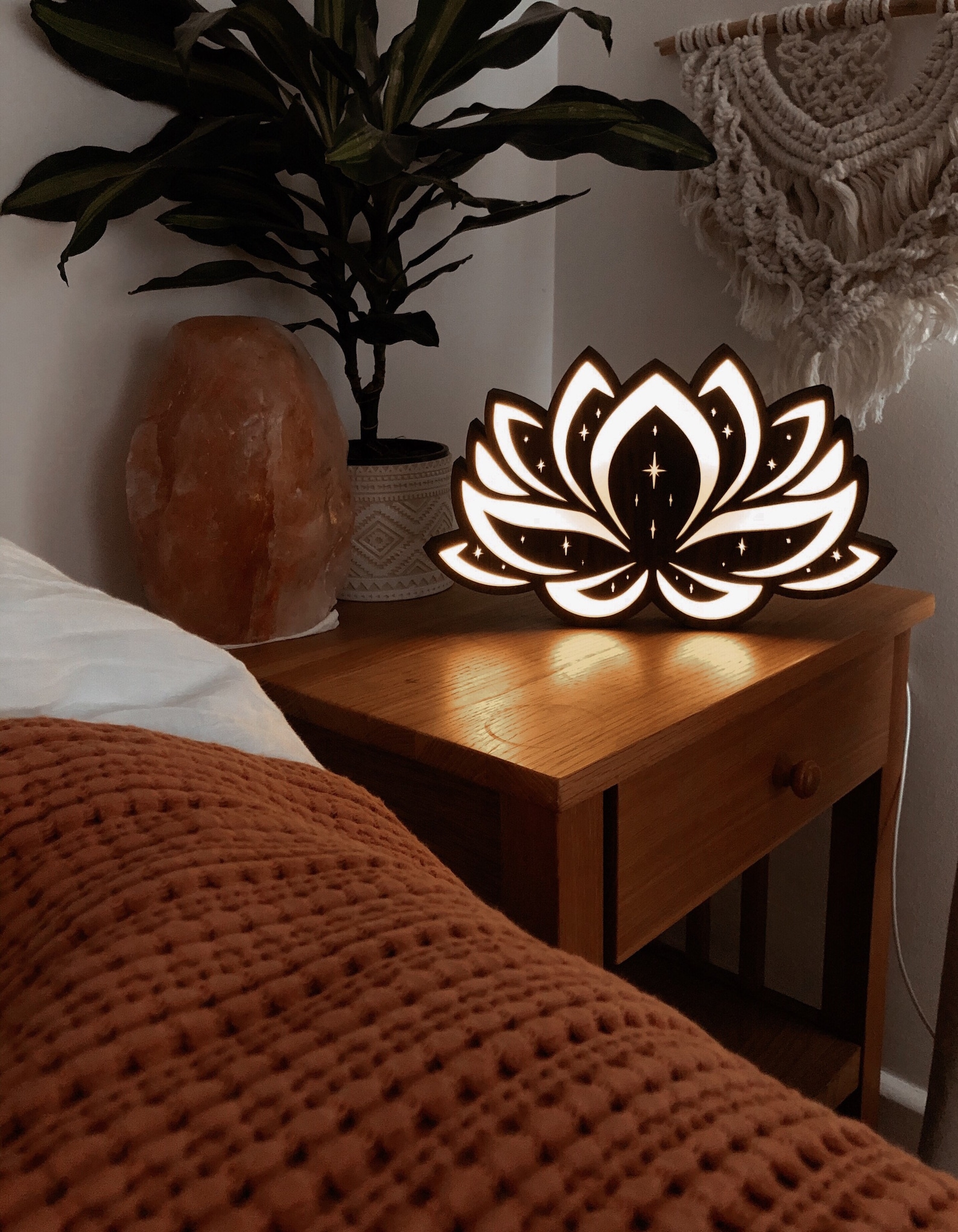 Coppermoon Lotus Flower Lamp, Night Light, Lotus Flower Art, Lotus Lamp ...