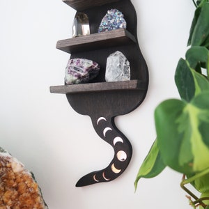 Coppermoon Cat Crystal Shelf, Wooden Crystal Shelf, Cat Shelf - Etsy