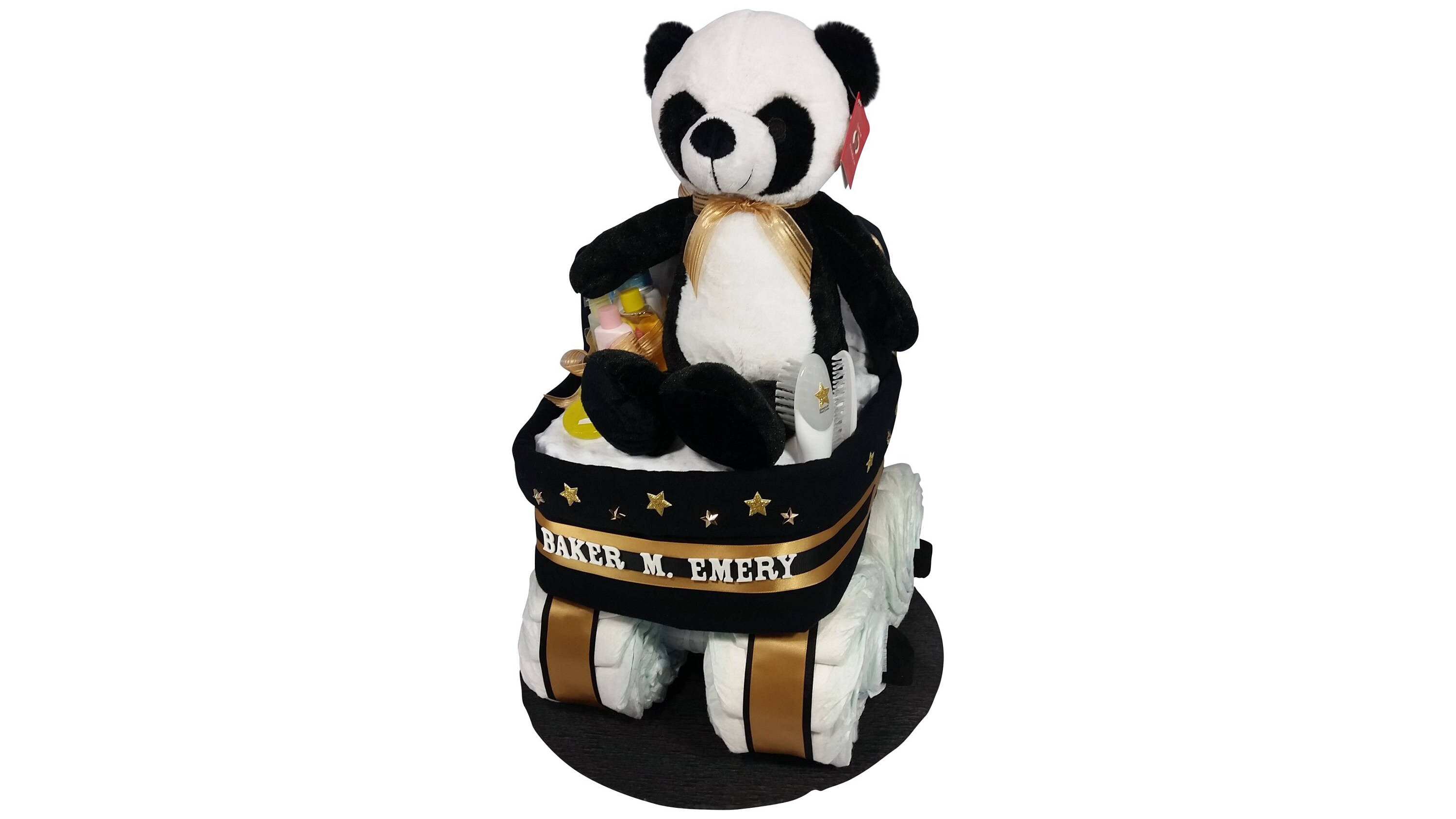 Panda Diaper Cake Bassinet Neutral Baby Shower Gift - Etsy