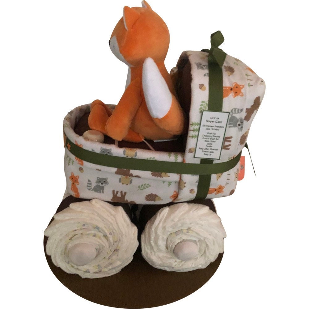 Fox Diaper Cake - Woodland Themed Baby Shower Gift - Etsy