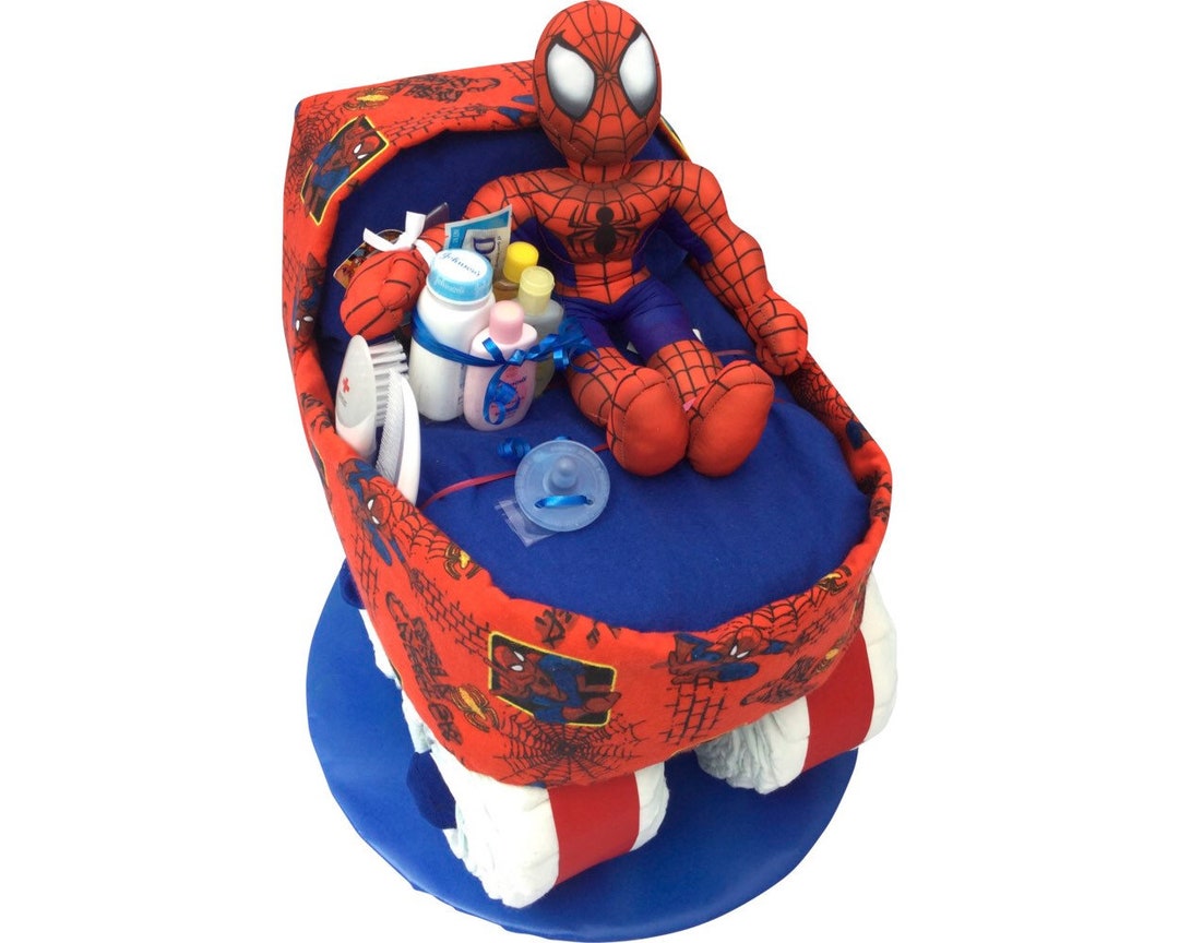 Spiderman Diaper Cake Bassinet Newborn Baby Shower Gift - Etsy