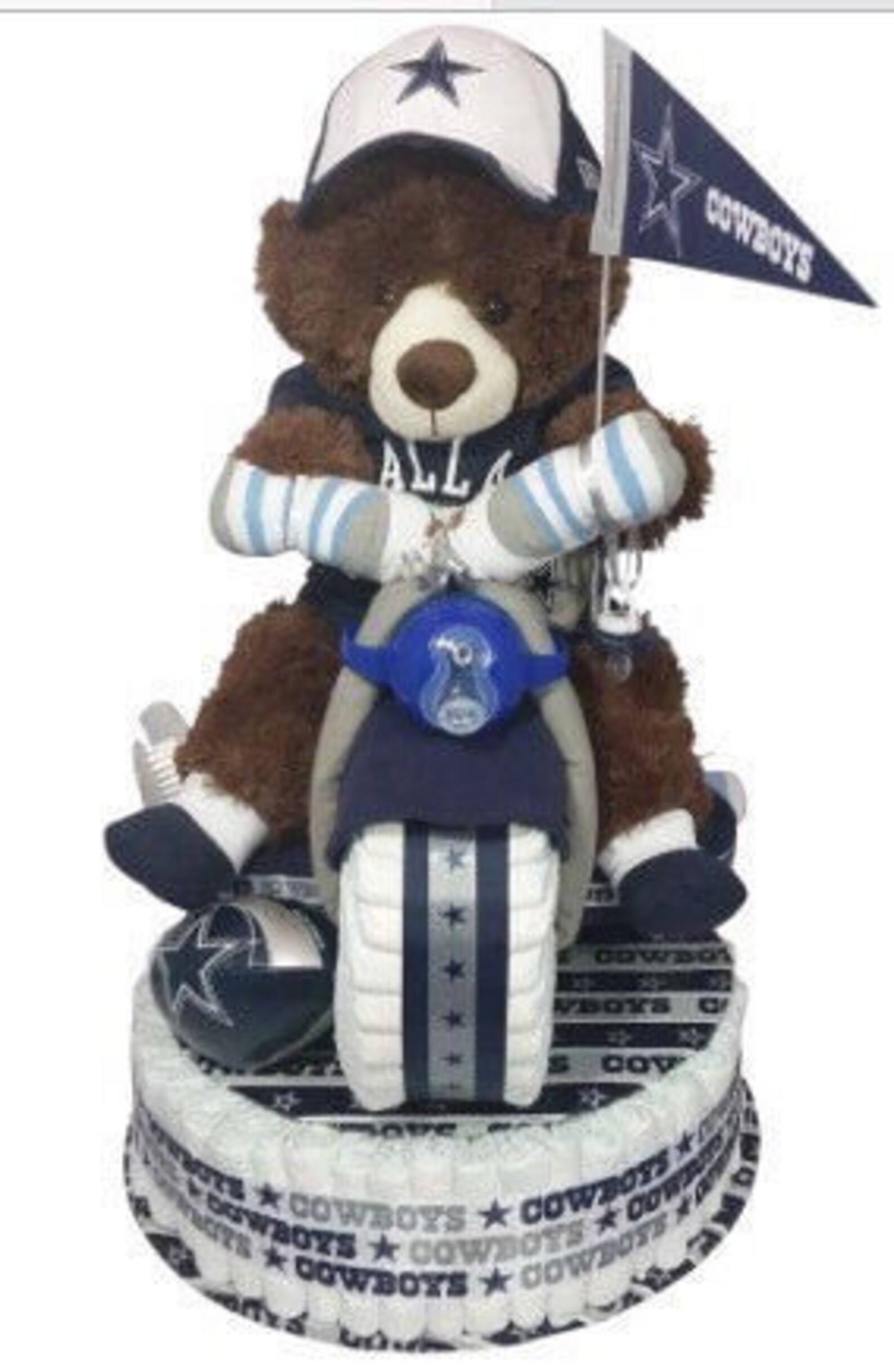 Dallas Cowboys Diaper Cake - Boy's Football Theme Baby Shower ...