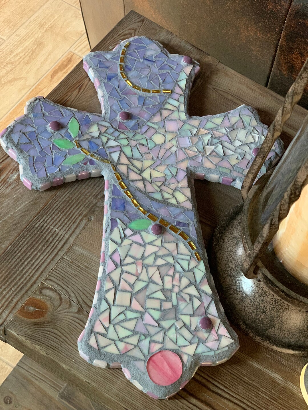 Mosaic Cross - Pastel Dove Cross 16 Inch - Etsy