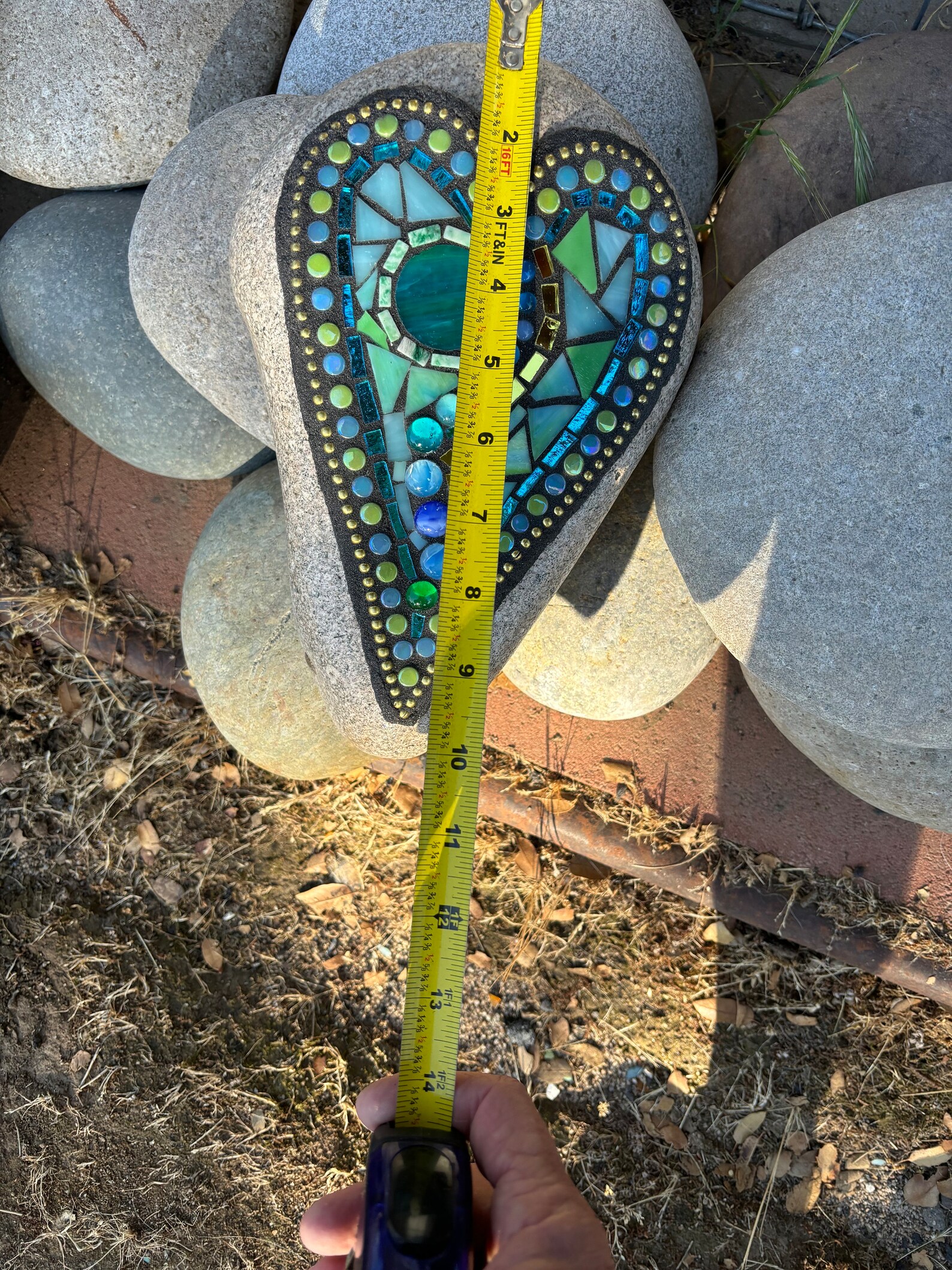 Blue Heart Mosaic Heart Large - Etsy