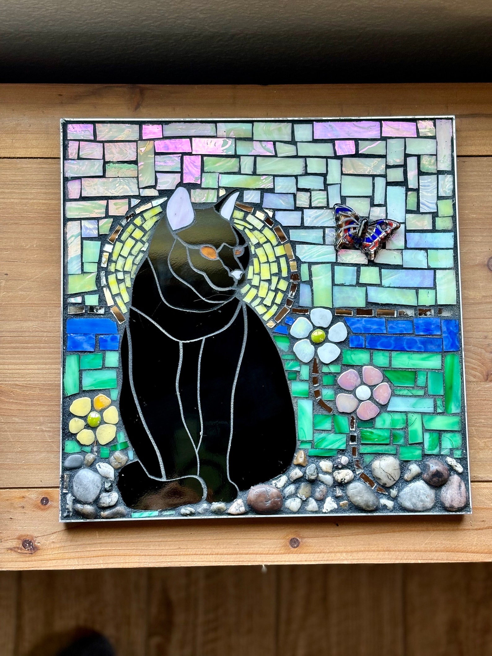 Black Cat Mosaic Wall Art - Etsy