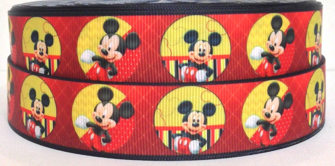 Mickey Mouse 1" Ribbon-disney Mickey Mouse Ribbon-mickey Ribbon by the ...