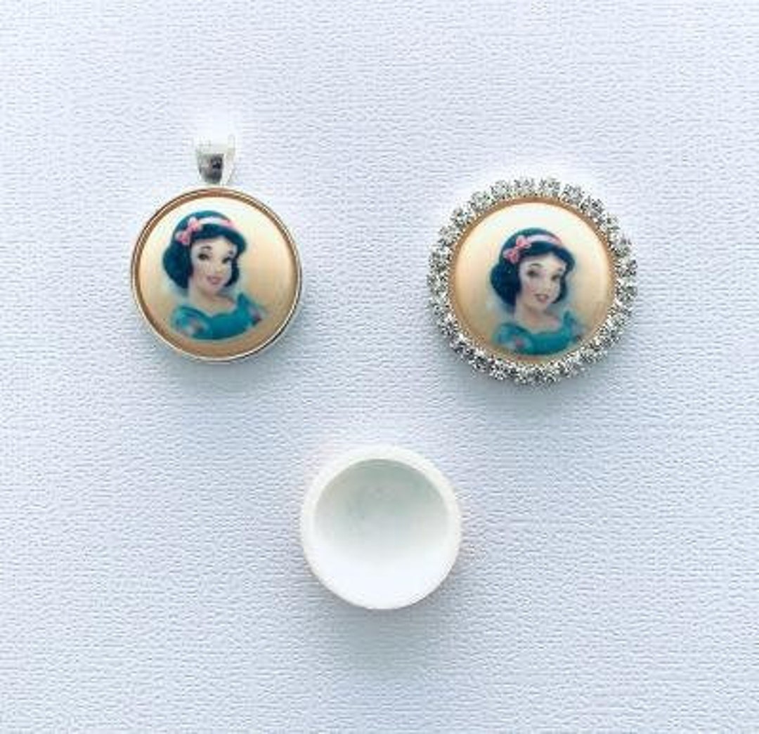 Snow White Round Dome-3 Pieces Set-snow White Resin Cabochon-snow White ...