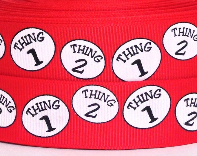 Thing 1 Thing 2 Grosgrain Ribbon 7/8 Thing 1 Thing 2 - Etsy