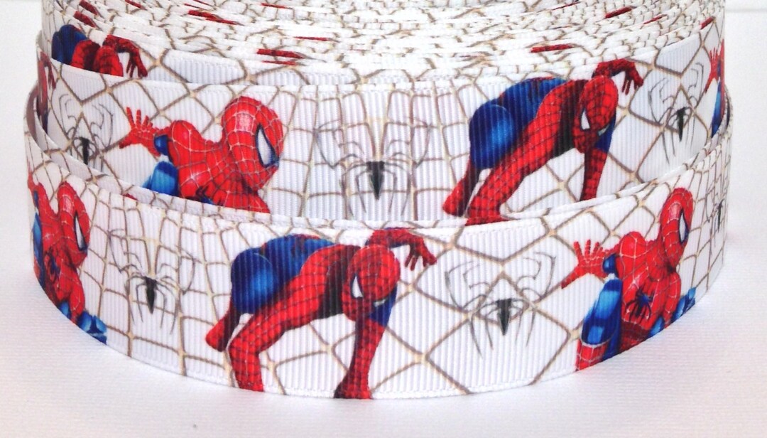 Spiderman 1" Grosgrain Ribbon-super Hero Ribbon-spiderman Ribbon by the ...