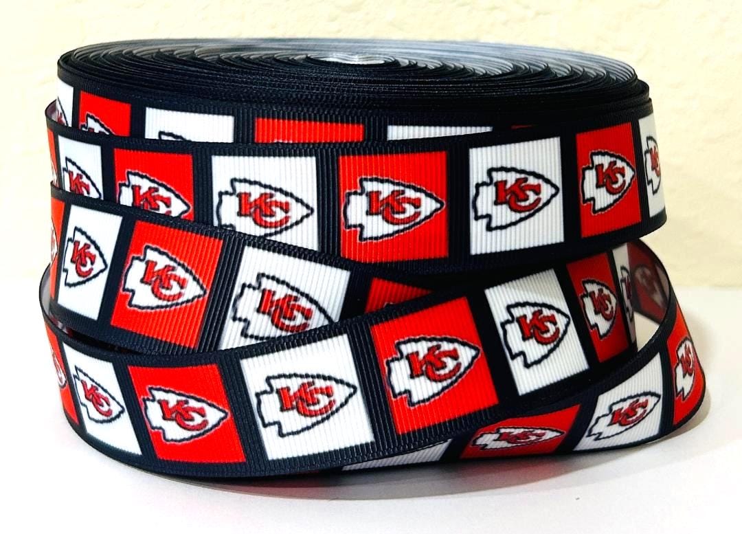 Kansas City Chiefs 1" Grosgrain Ribbon - Sports Ribbon - Football - WE ...
